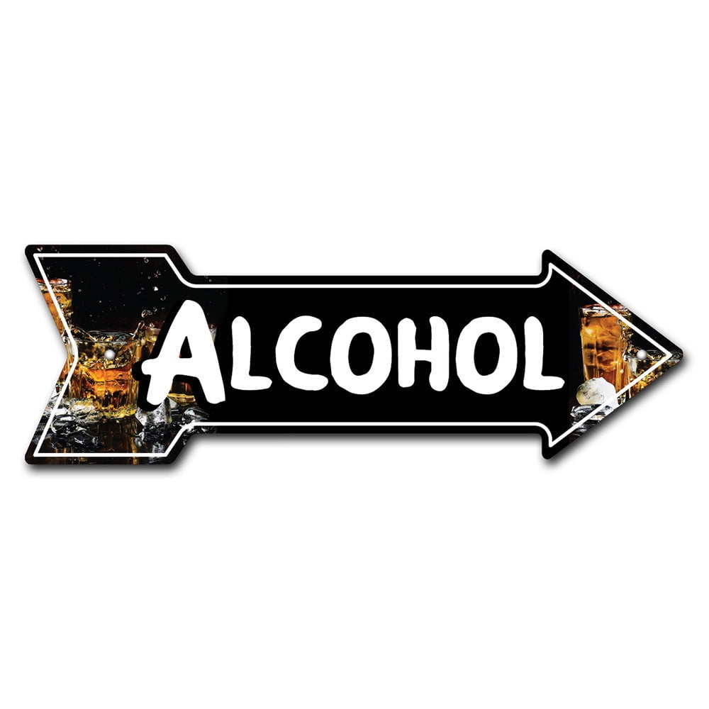 SignMission P-ARROW-999991 18 in. Alcohol Arrow Sign - Walmart.com