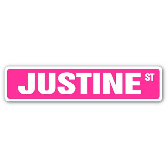 JUSTINE Street Sign Childrens Name Room Sign | Indoor/Outdoor | 18 ...