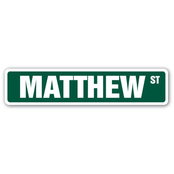 SignMission 18 in. Matthew Street Sign Decal - Childrens Name Room ...