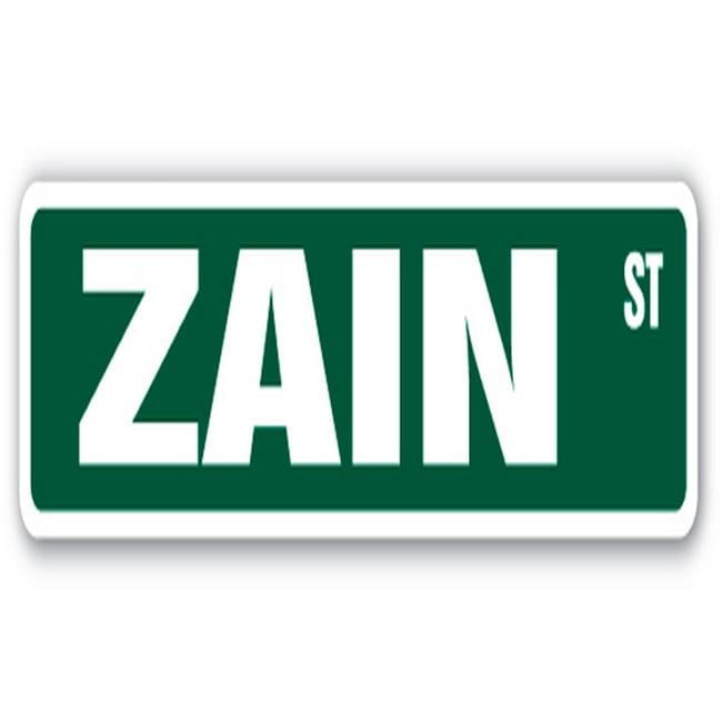 ZAIN Street Sign Childrens Name Room Sign | Indoor/Outdoor | 18" Wide ...