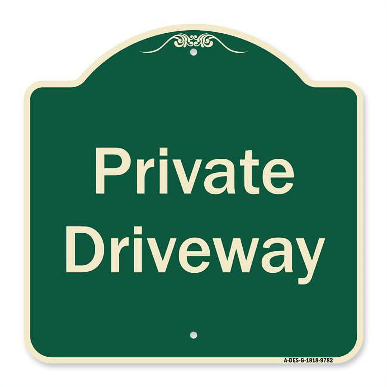 SignMission 18 x 18 in. Designer Series Sign - Private Driveway 3 ...