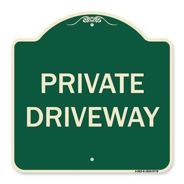 SignMission 18 x 18 in. Designer Series Sign - Private Driveway ...