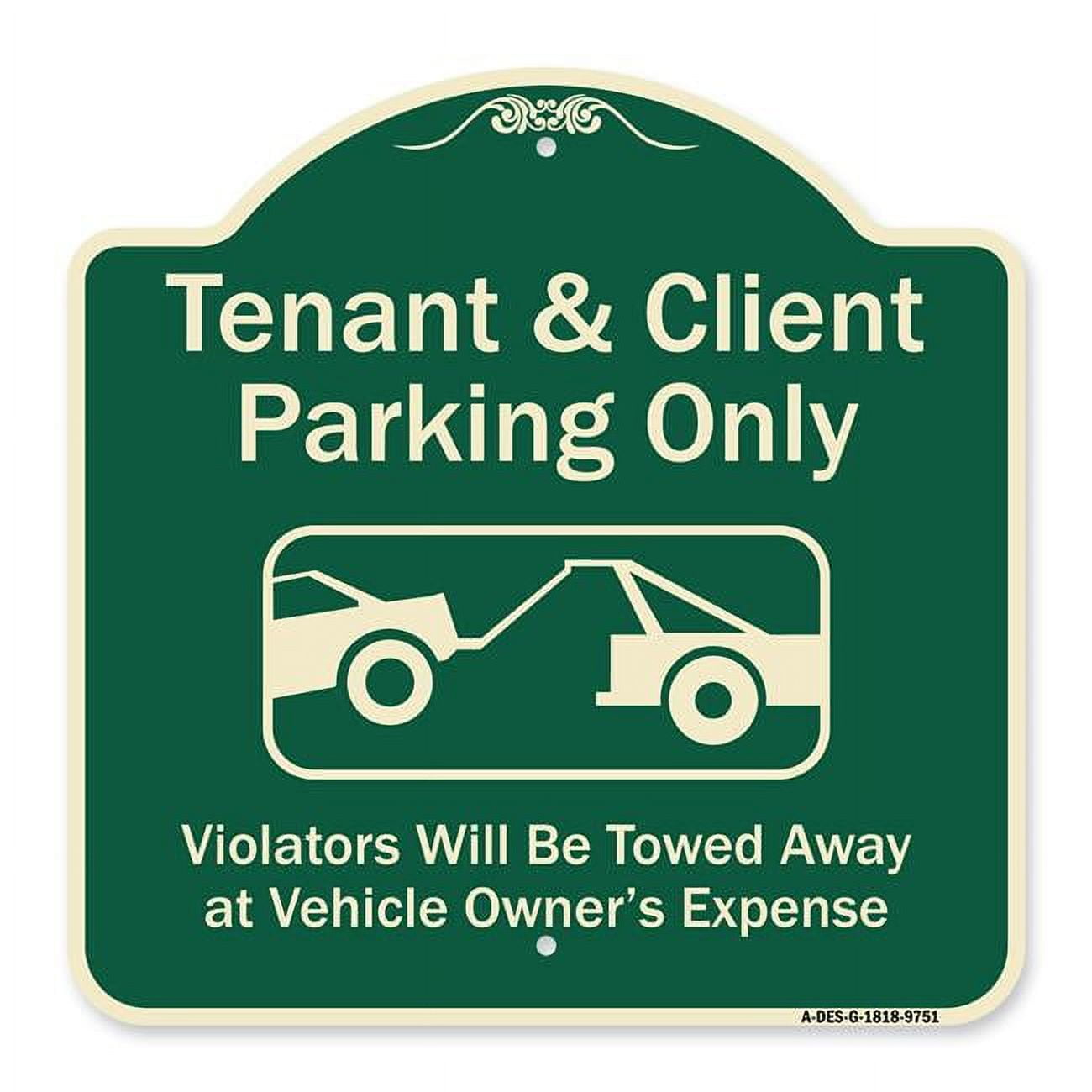 SignMission 18 x 18 in. Green Designer Series Sign - Tenant & Client ...