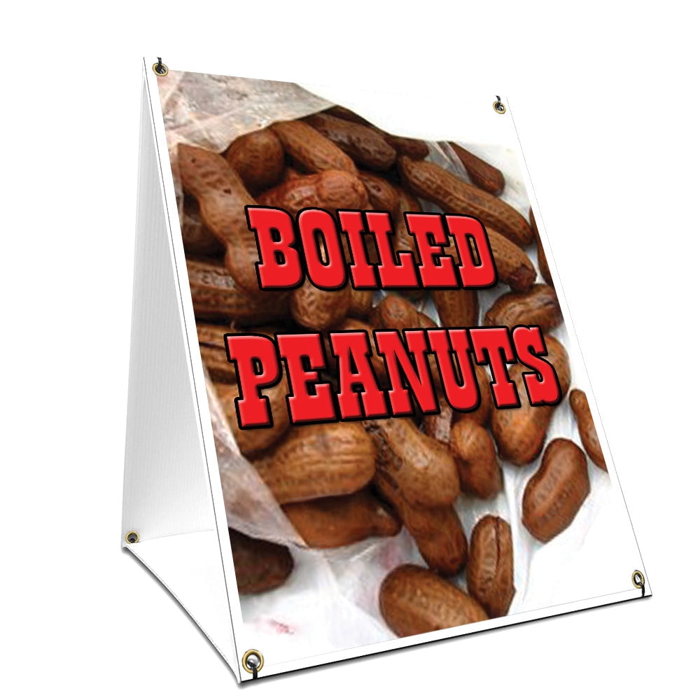 A-frame Sidewalk Boiled Peanuts Sign With Graphics On Each Side | 18" X ...