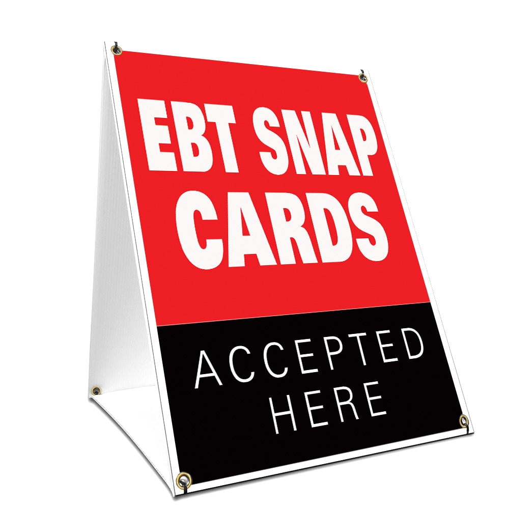 A-frame Sidewalk Ebt Snap Cards Sign With Graphics On Each Side | 18" X ...
