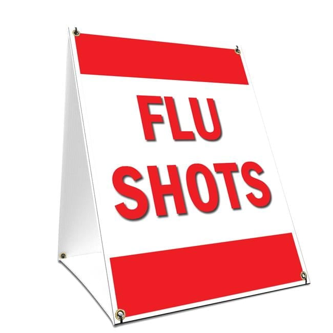 SignMission 18 x 24 in. A-Frame Sidewalk Flu Shots Sign with Graphics ...