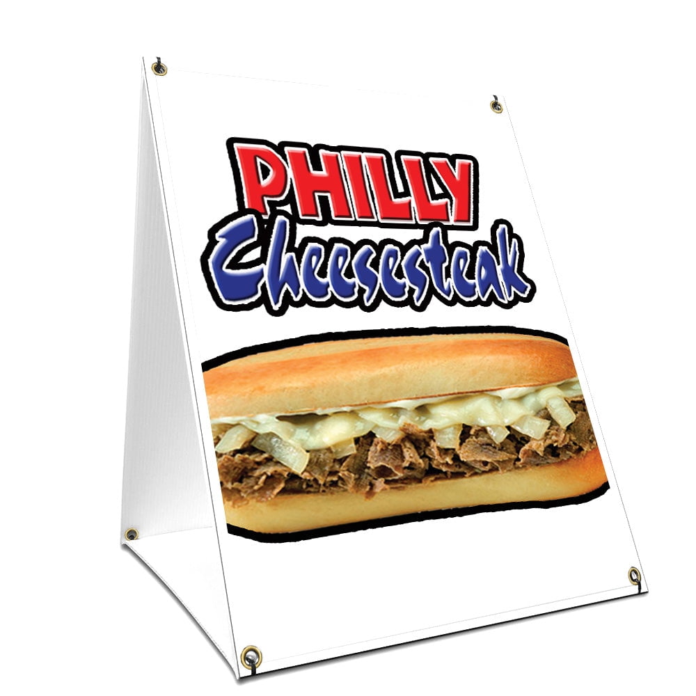SignMission 18 x 24 in. A-Frame Sidewalk Philly Cheesesteak Sign with ...
