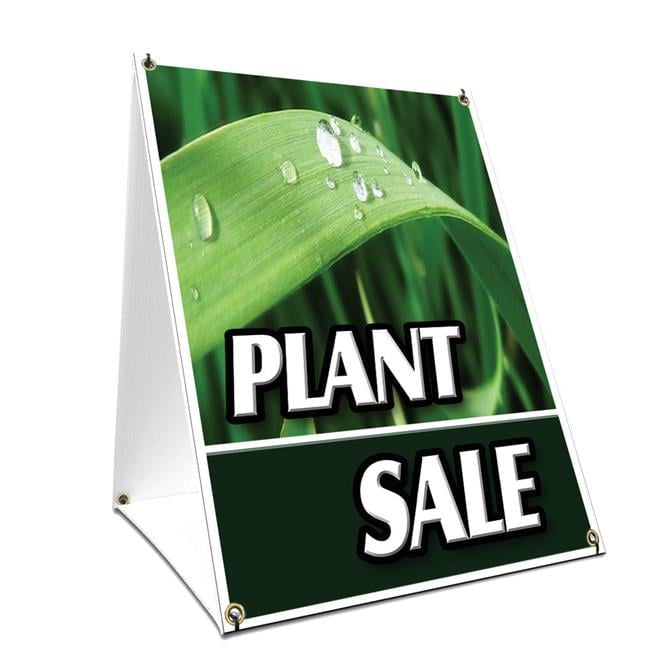 A-frame Sidewalk Plant Sale Sign With Graphics On Each Side | 18" X 24 ...