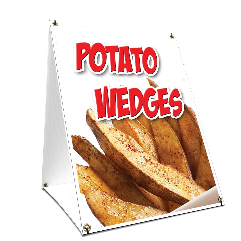 A-frame Sidewalk Potato Wedges Sign With Graphics On Each Side | 18" X ...