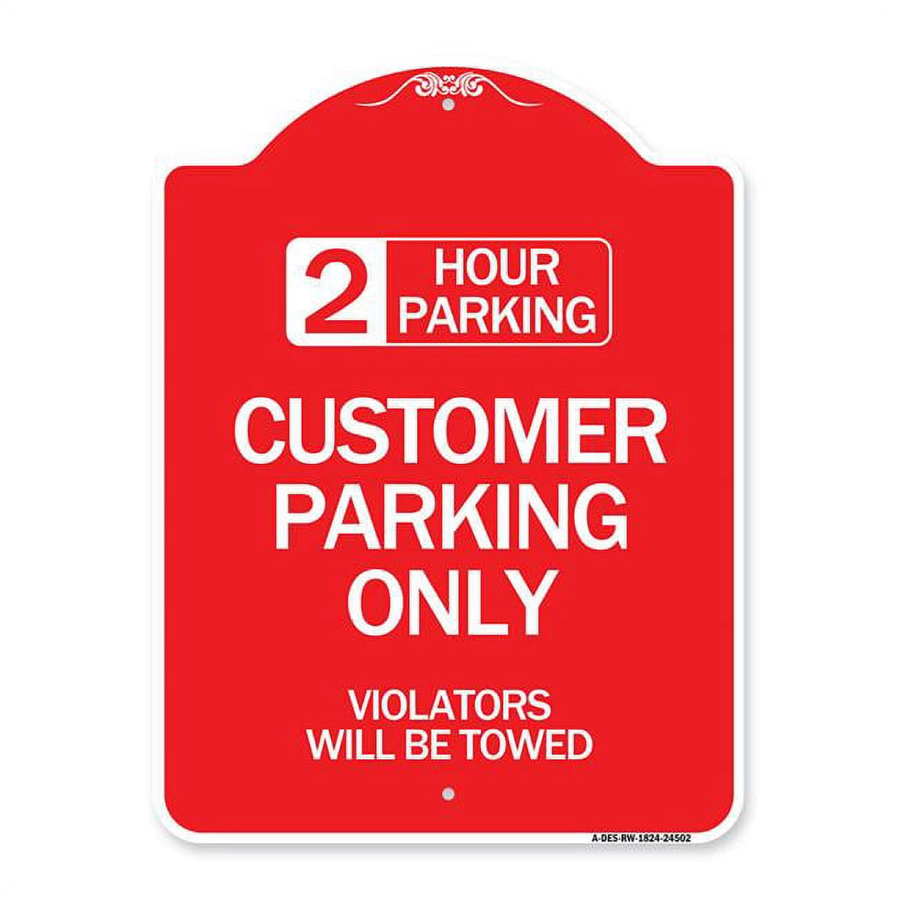SignMission 18 x 24 in. Designer Series Sign - 2 Hour Parking ...