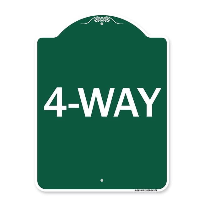 SignMission 18 x 24 in. Designer Series Sign - 4-Way, Green & White ...