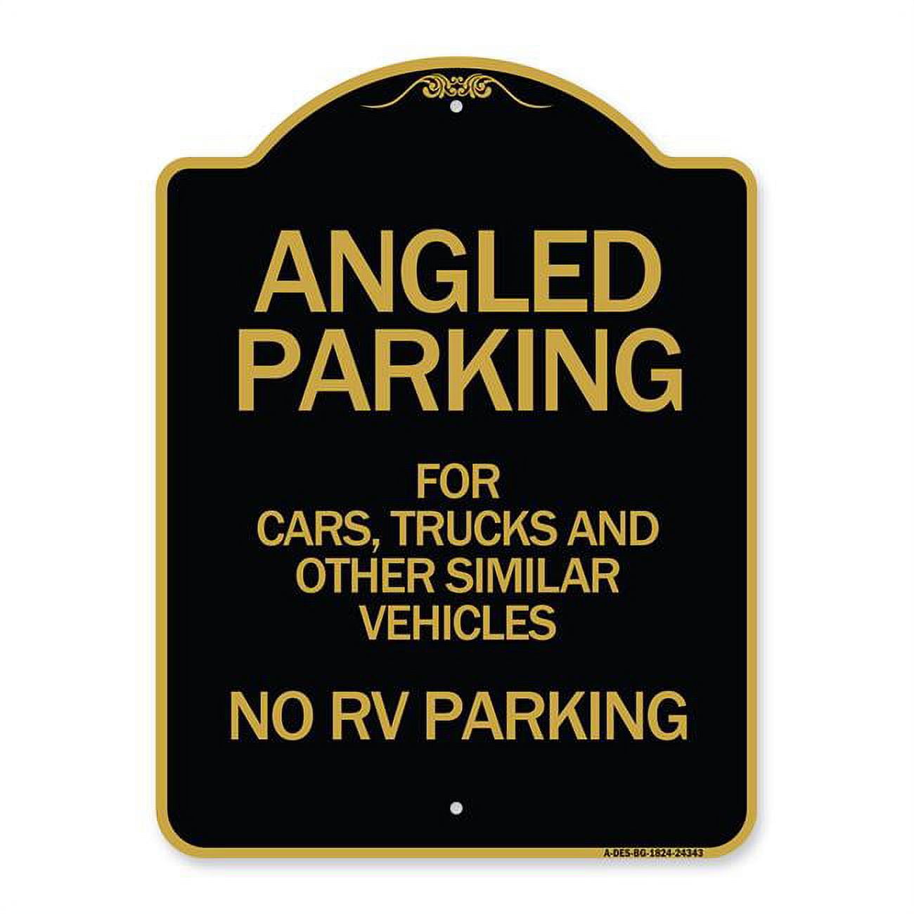 SignMission 18 x 24 in. Designer Series Sign - Angled Parking for Cars ...