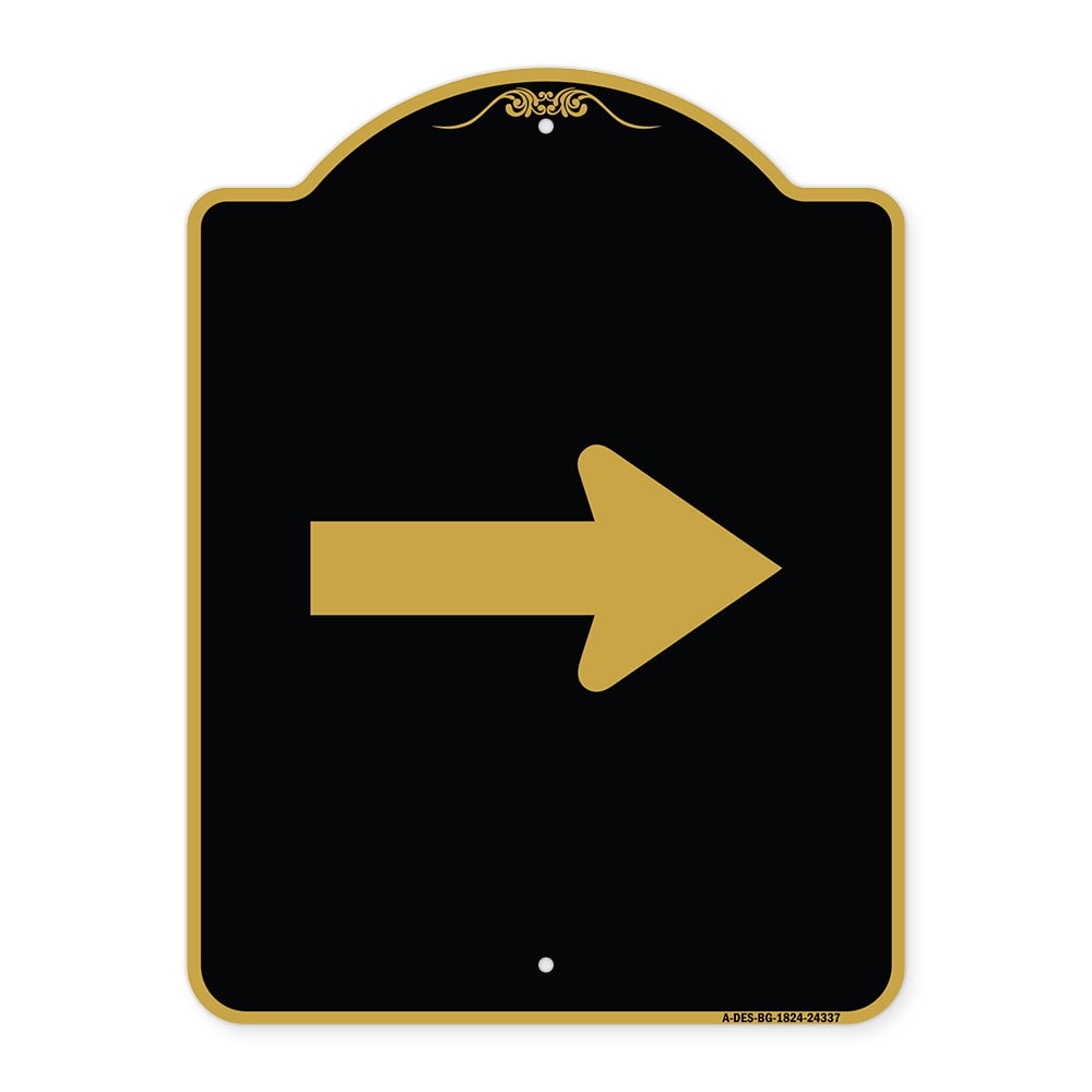 SignMission Designer Series Sign - Arrow (Green) | Black & Gold 18" X ...