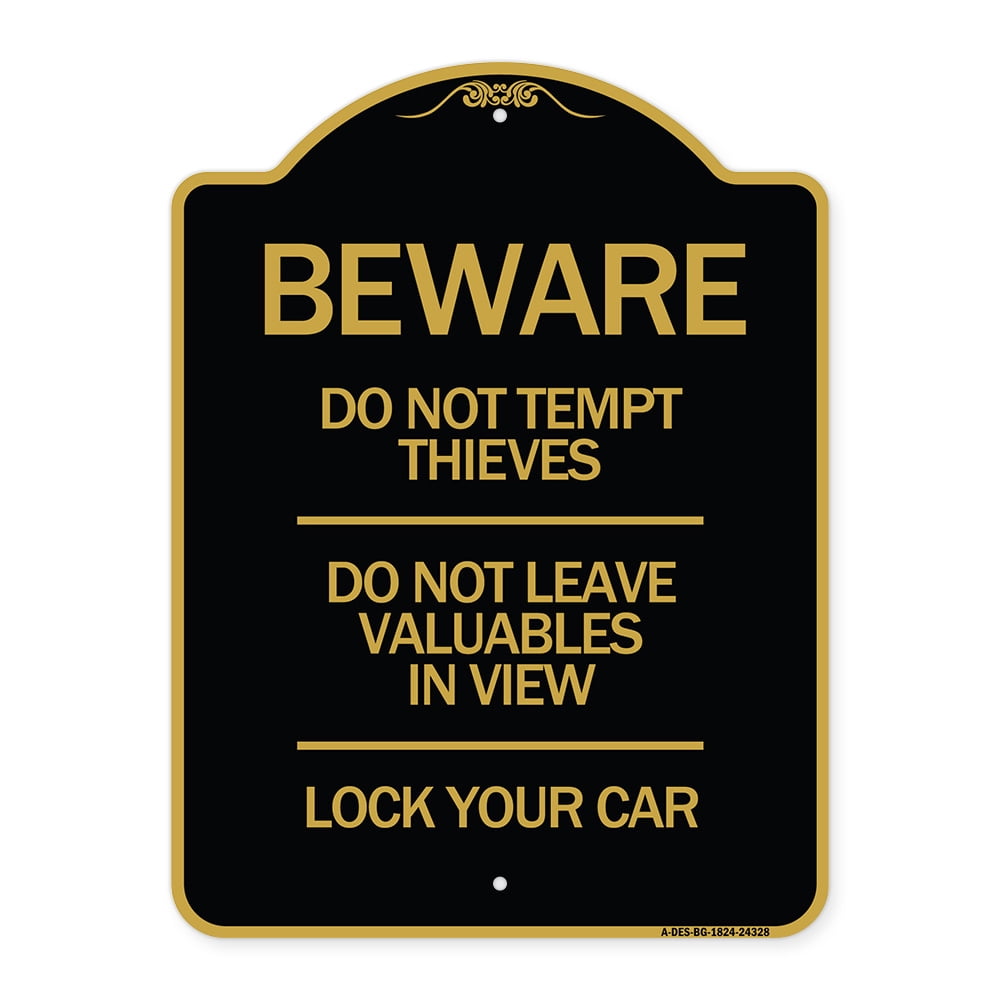 SignMission Designer Series Sign - Beware Do Not Tempt Thieves - Do Not ...