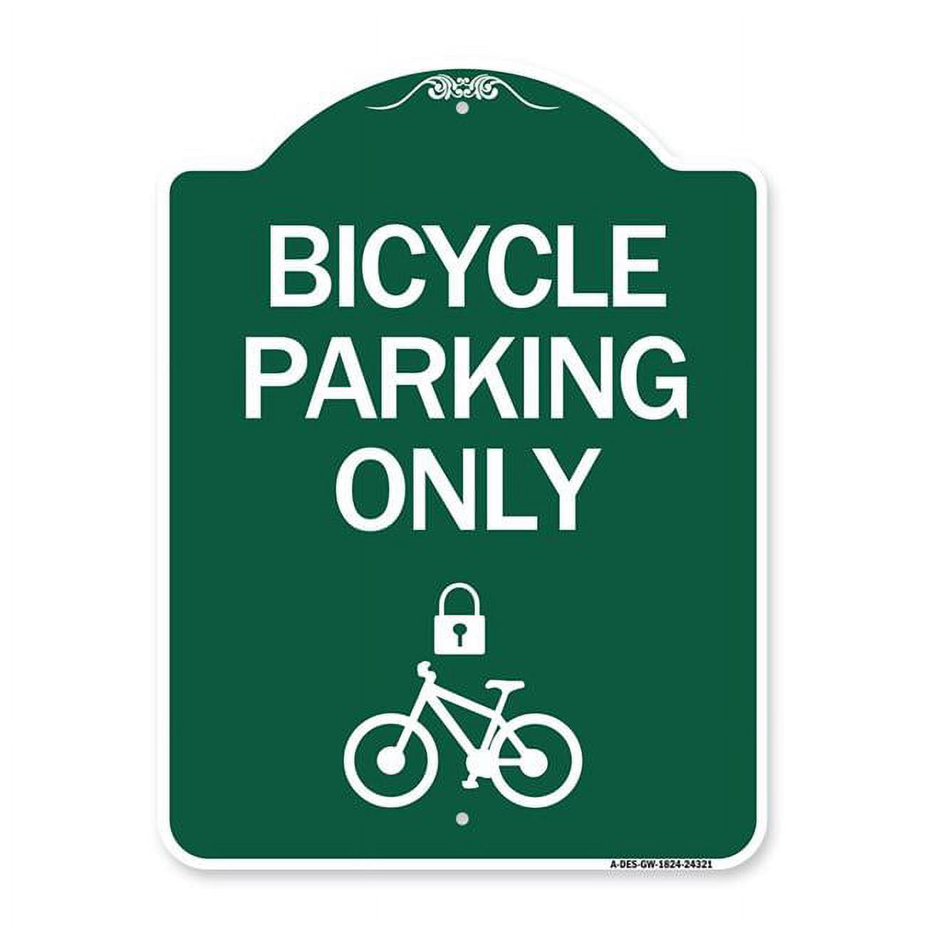 SignMission 18 x 24 in. Designer Series Sign - Bicycle Parking Only ...
