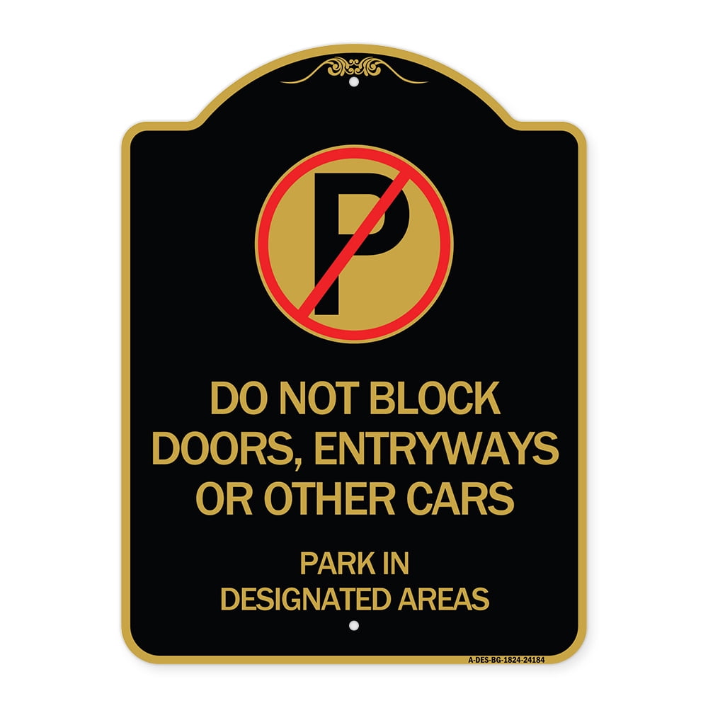 SignMission Designer Series Sign - Do Not Block Doors Enter Ways or ...