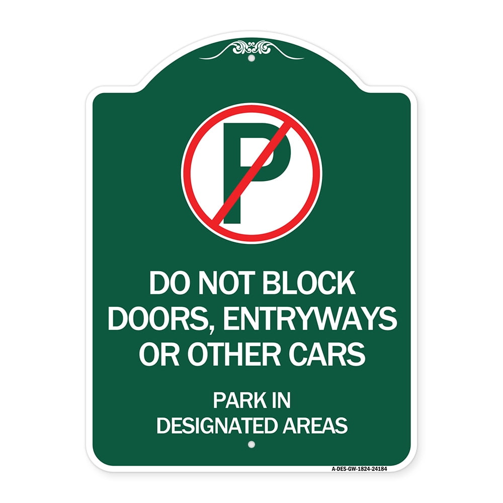 SignMission Designer Series Sign - Do Not Block Doors Enter Ways or ...