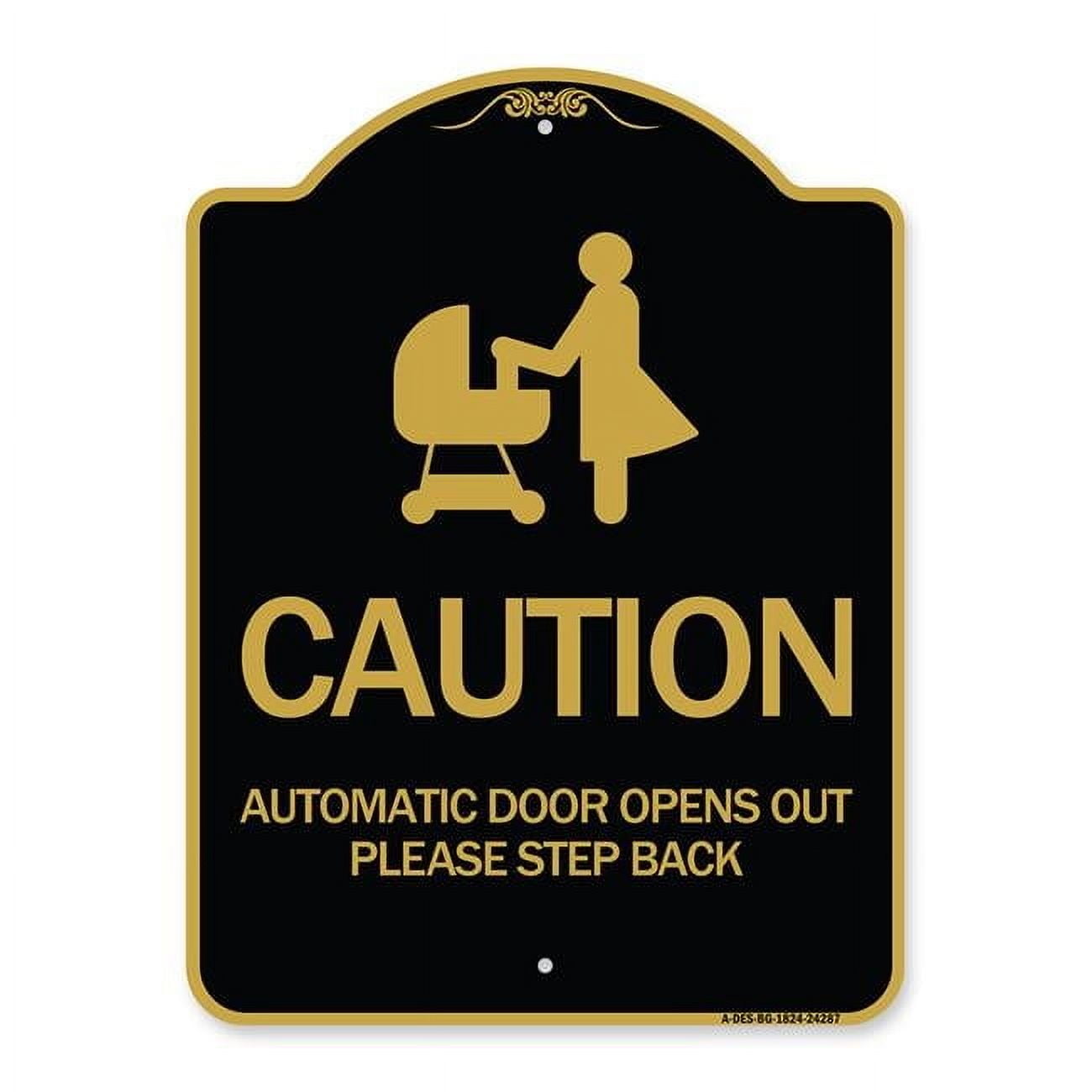 SignMission 18 x 24 in. Designer Series Sign - Caution Automatic Door ...