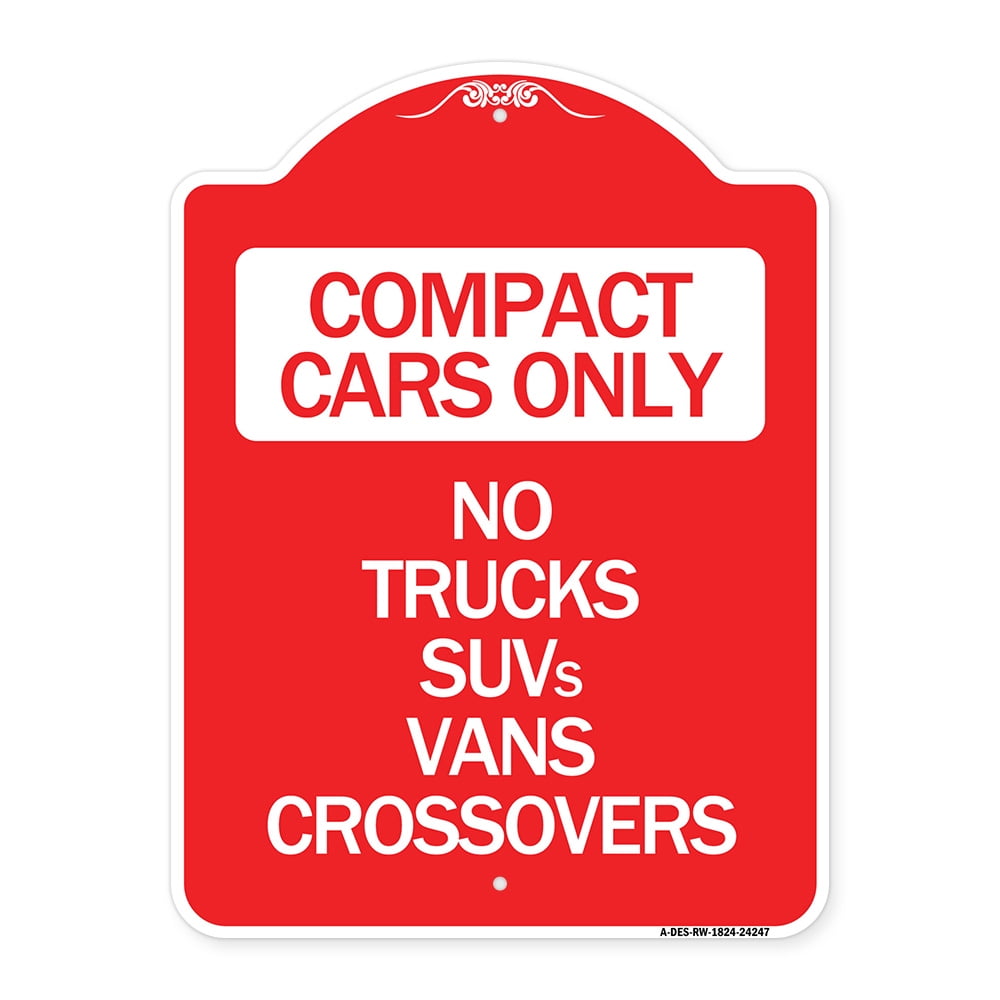 SignMission Designer Series Sign - Compact Cars Only - No Trucks SUVs ...
