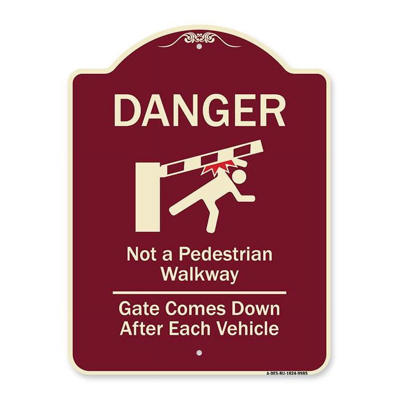 SignMission 18 x 24 in. Designer Series Sign - Danger Not A Pedestrian ...