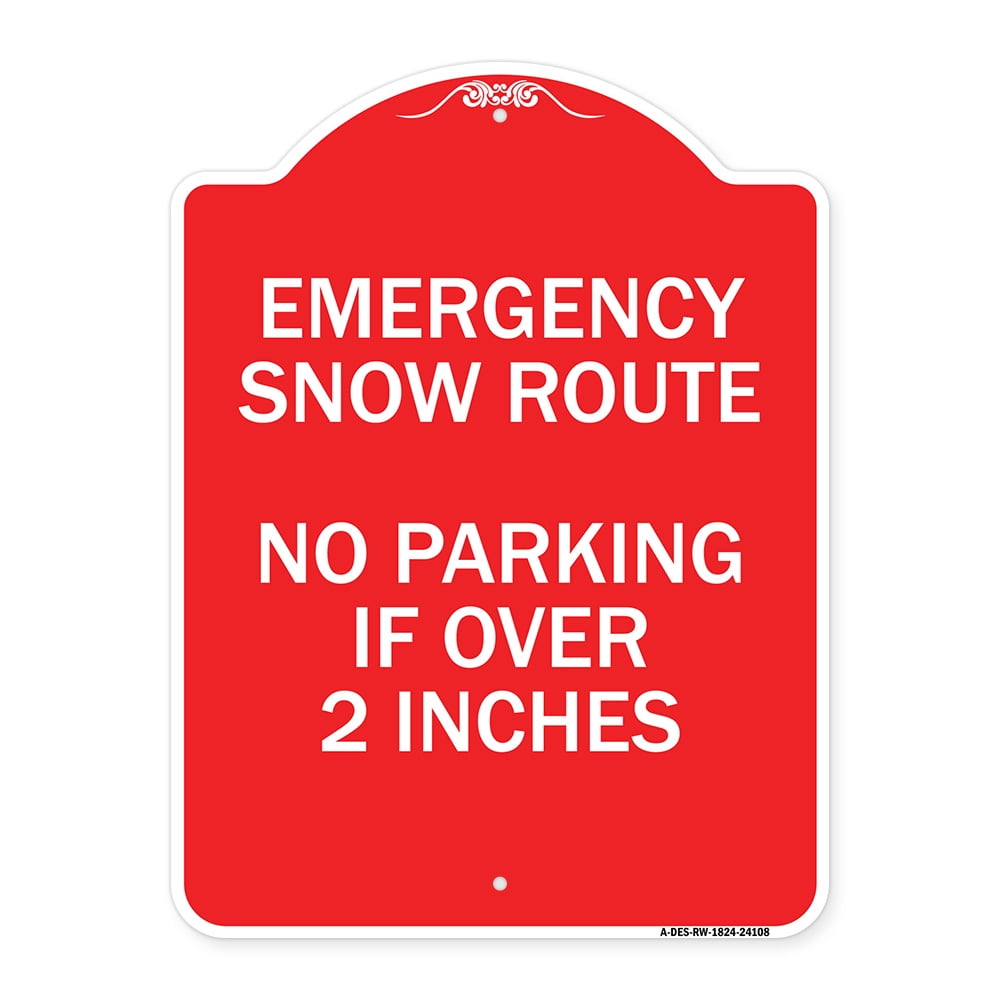SignMission Designer Series Sign - Emergency Snow Route No Parking ...