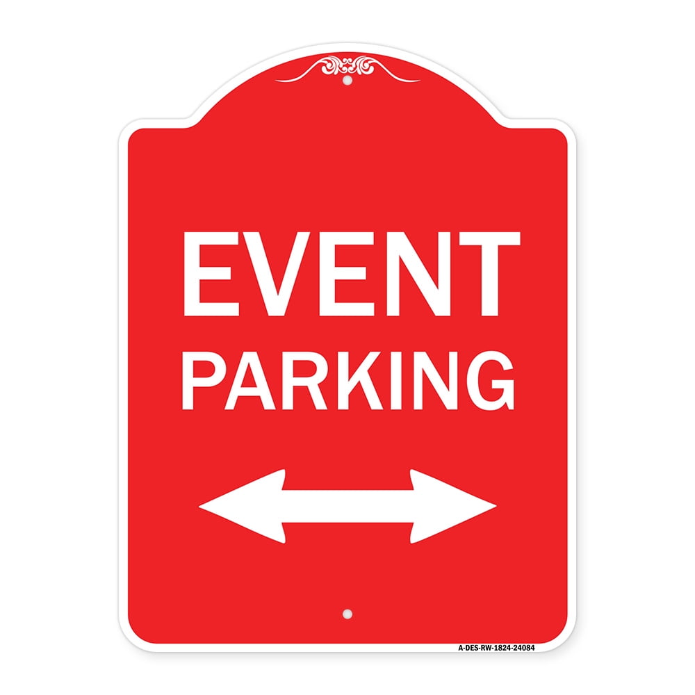 SignMission Designer Series Sign - Event Parking (Bidirectional Arrow ...