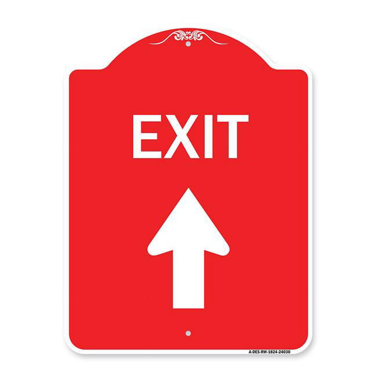 SignMission 18 x 24 in. Designer Series Sign - Exit Sign Exit with Up ...