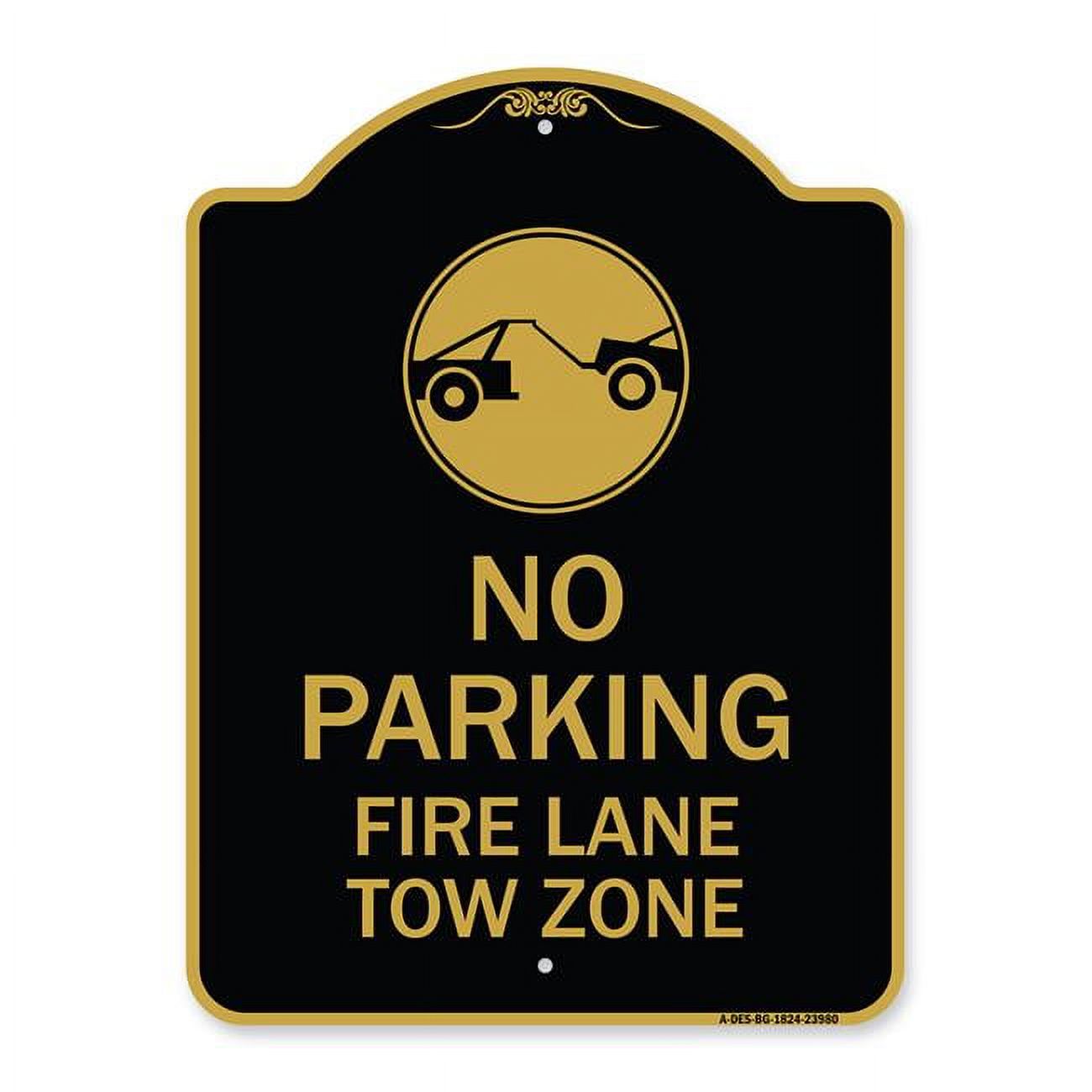 SignMission 18 x 24 in. Designer Series Sign - Fire Lane Tow Zone with ...