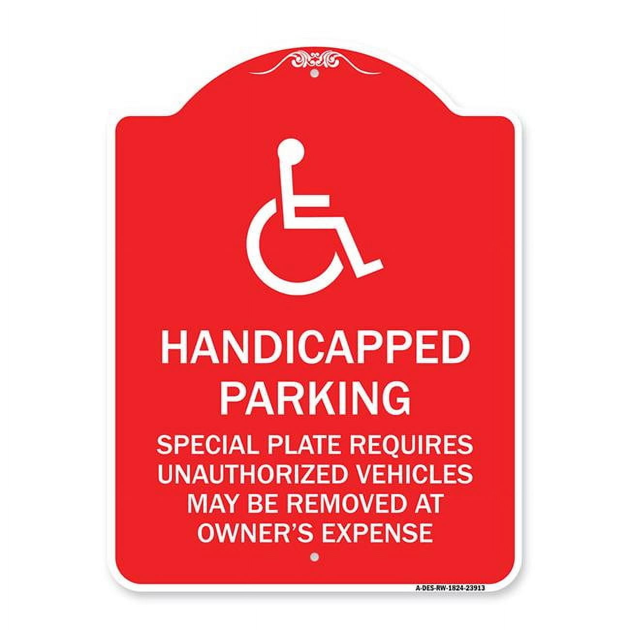 SignMission Designer Series Sign - Handicapped Parking - Special Plate ...