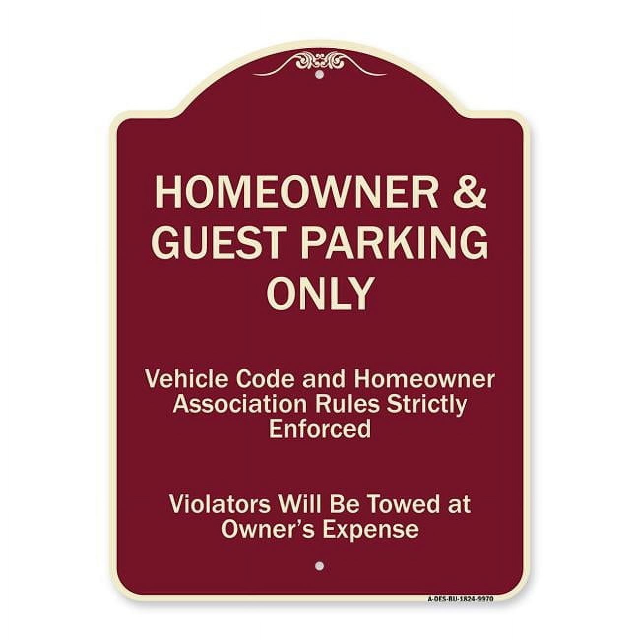 SignMission 18 x 24 in. Designer Series Sign - Homeowner & Guest ...