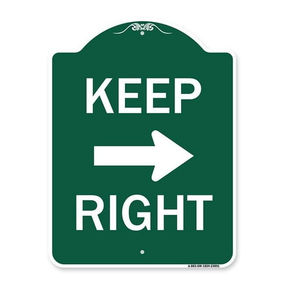 SignMission 18 x 24 in. Designer Series Sign - Keep Right Sign & Right ...