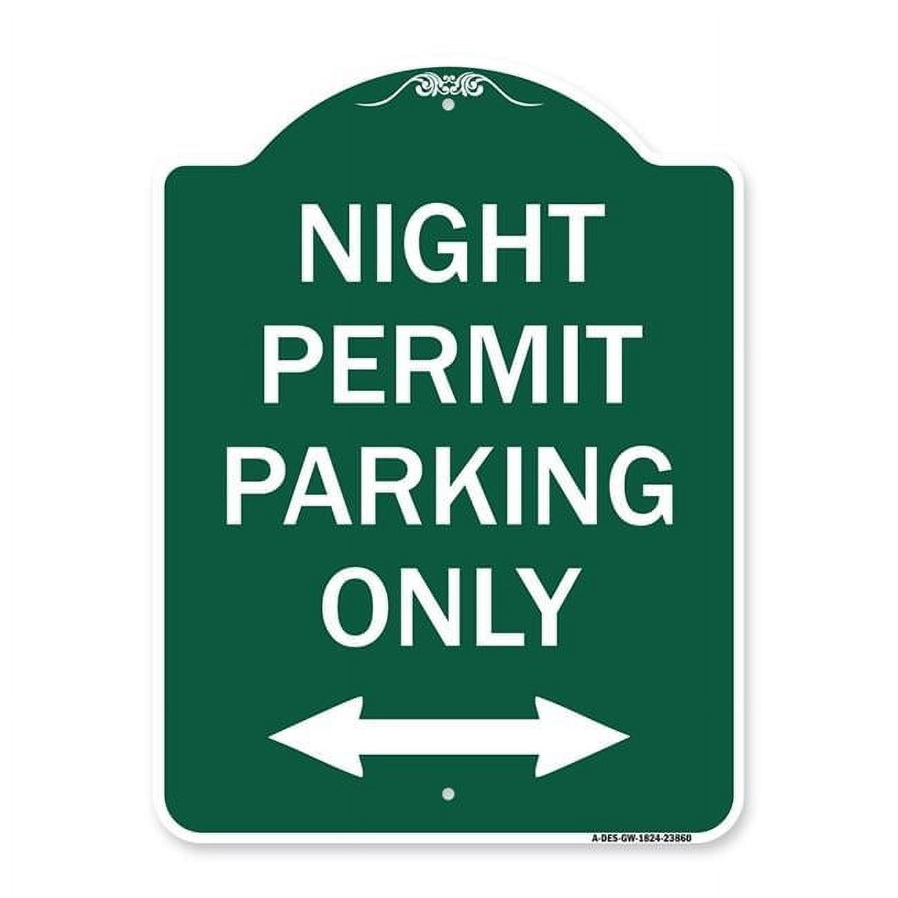 SignMission 18 x 24 in. Designer Series Sign - Night Permit Parking ...