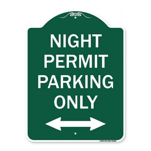SignMission 18 x 24 in. Designer Series Sign - Night Permit Parking ...