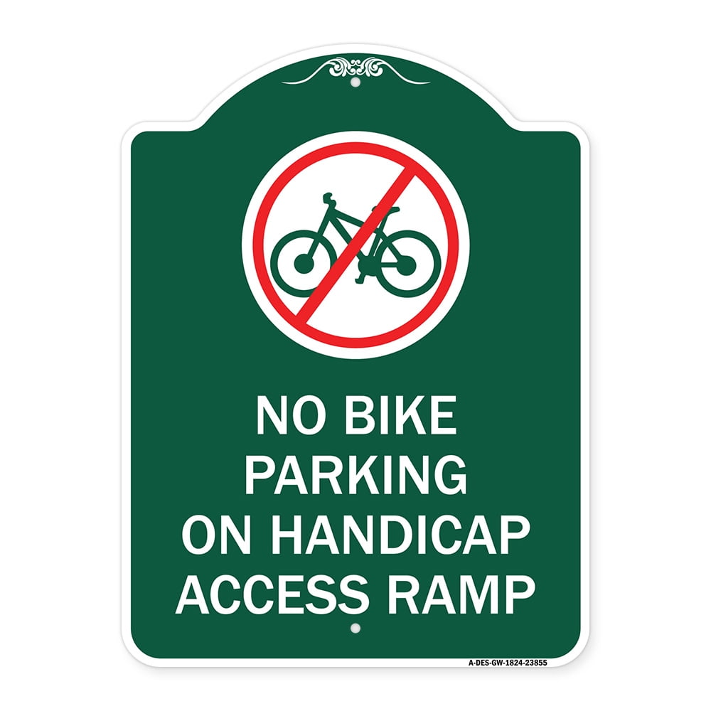 SignMission Designer Series Sign - No Bike Parking on Handicap Access ...
