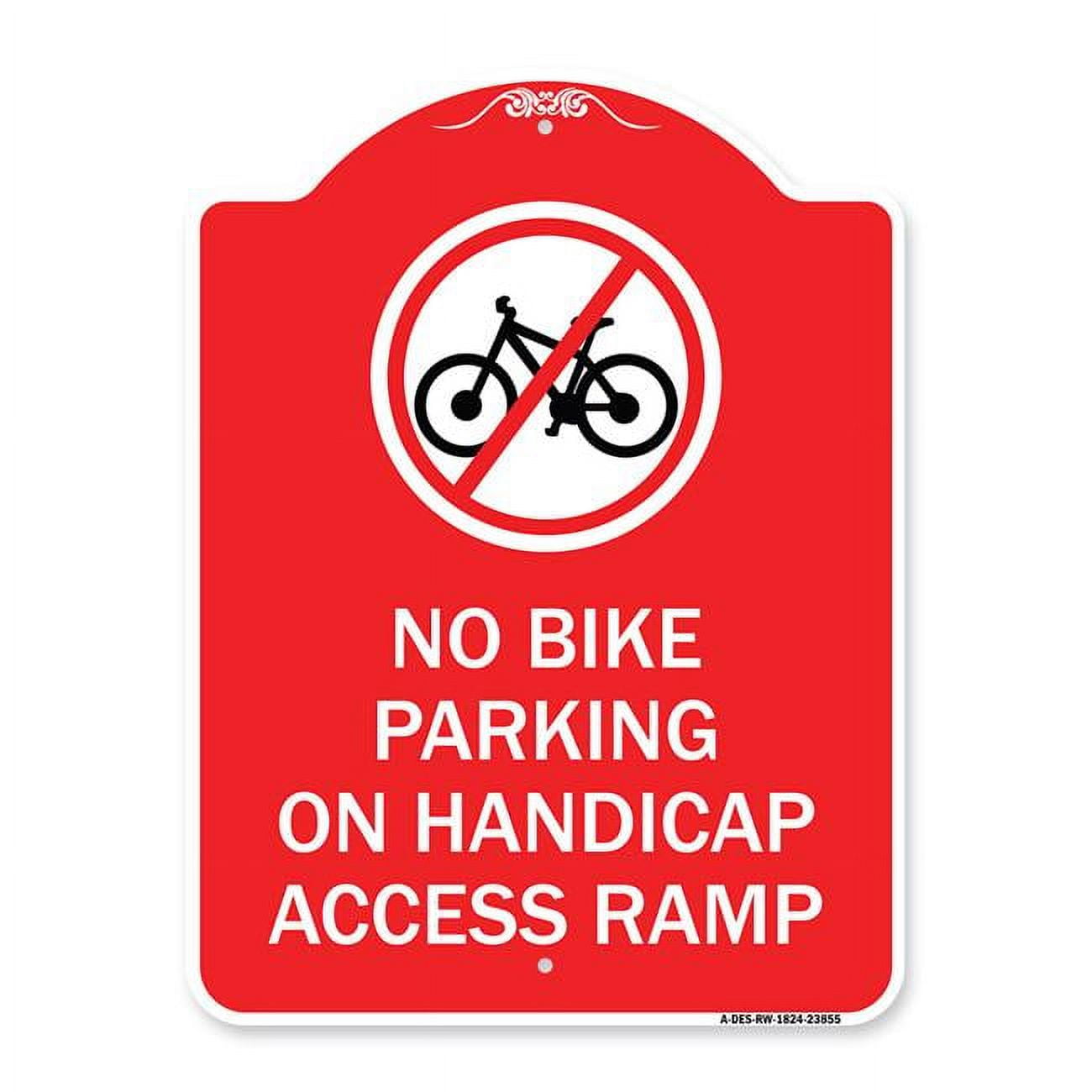 SignMission 18 x 24 in. Designer Series Sign - No Bike Parking on ...
