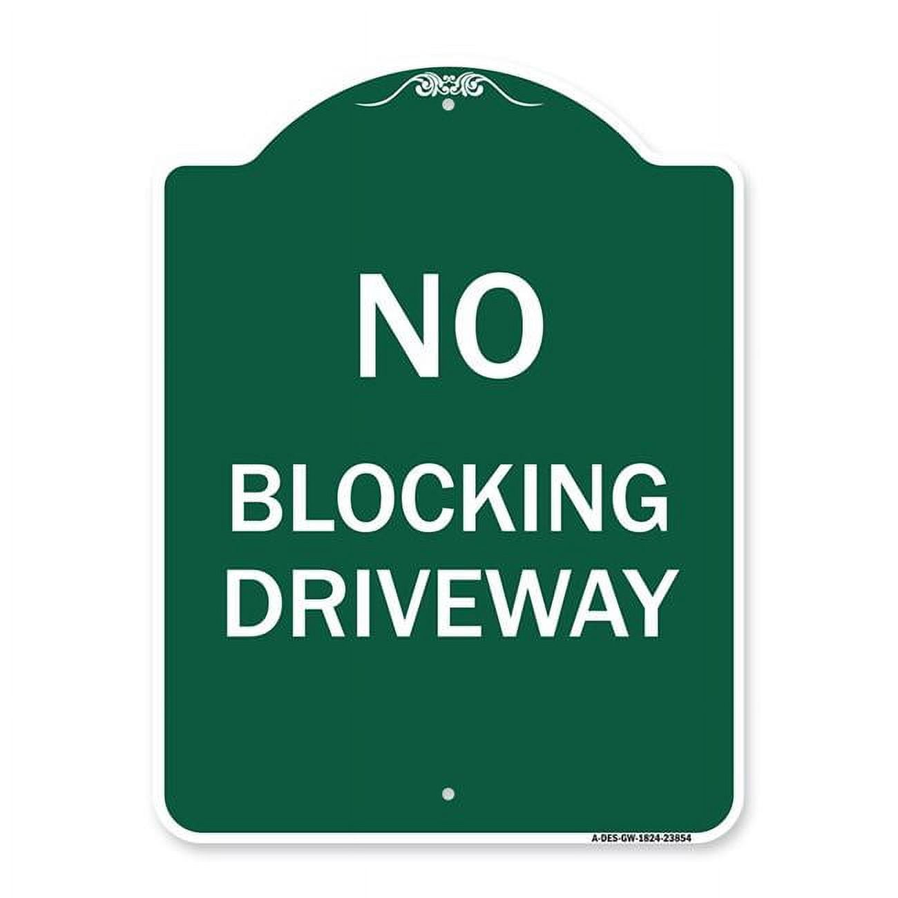 SignMission 18 x 24 in. Designer Series Sign - No Blocking Driveway ...