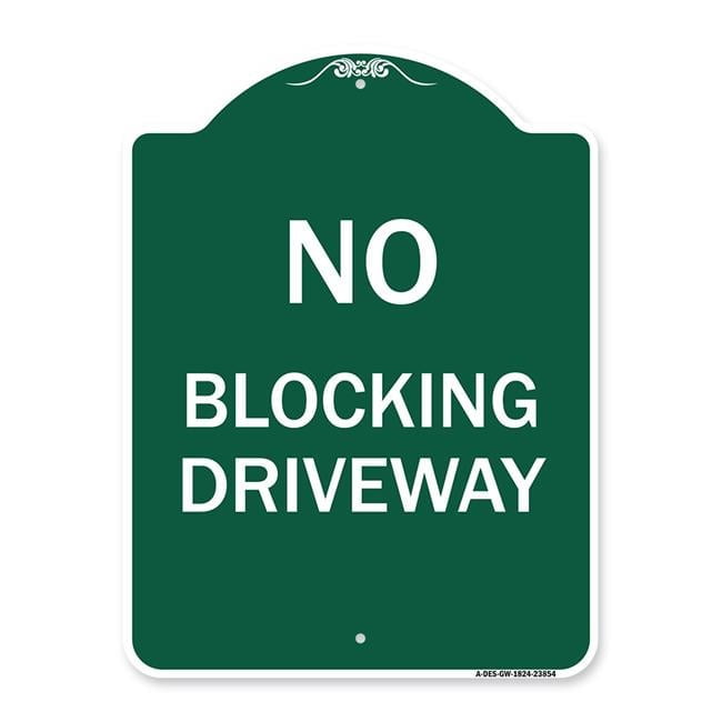 SignMission 18 x 24 in. Designer Series Sign - No Blocking Driveway ...