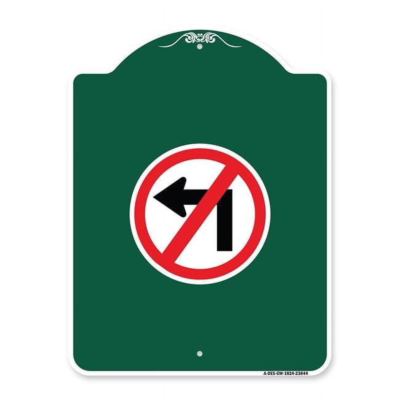 SignMission Designer Series Sign - No Left Turn (Graphic Only) | Green ...