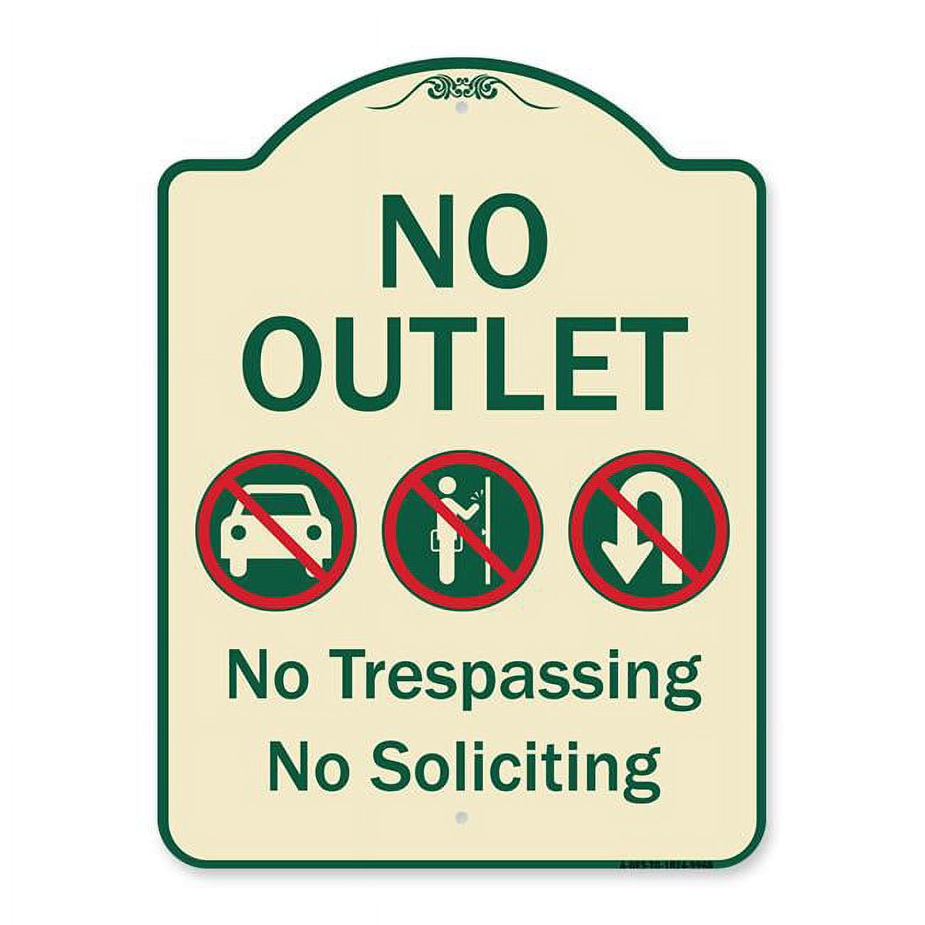 SignMission 18 x 24 in. Designer Series Sign - No Outlet No Trespassing ...