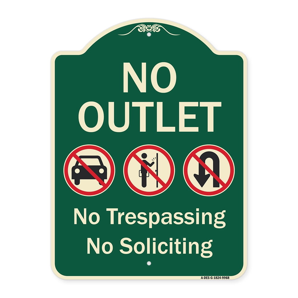 SignMission A-DES-G-1824-9968 18 x 24 in. Designer Series Sign - No ...