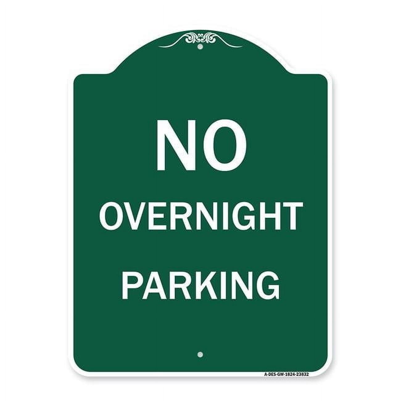 SignMission 18 x 24 in. Designer Series Sign - No Overnight Parking ...