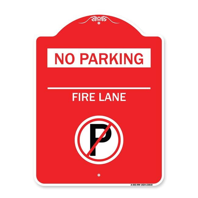 SignMission 18 x 24 in. Designer Series Sign - No Parking - Fire Lane ...