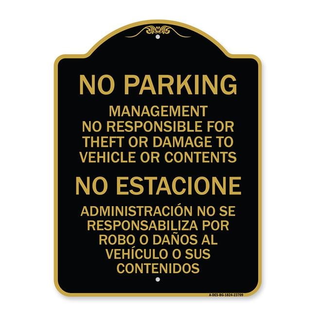 SignMission Designer Series Sign - No Parking Management Not ...