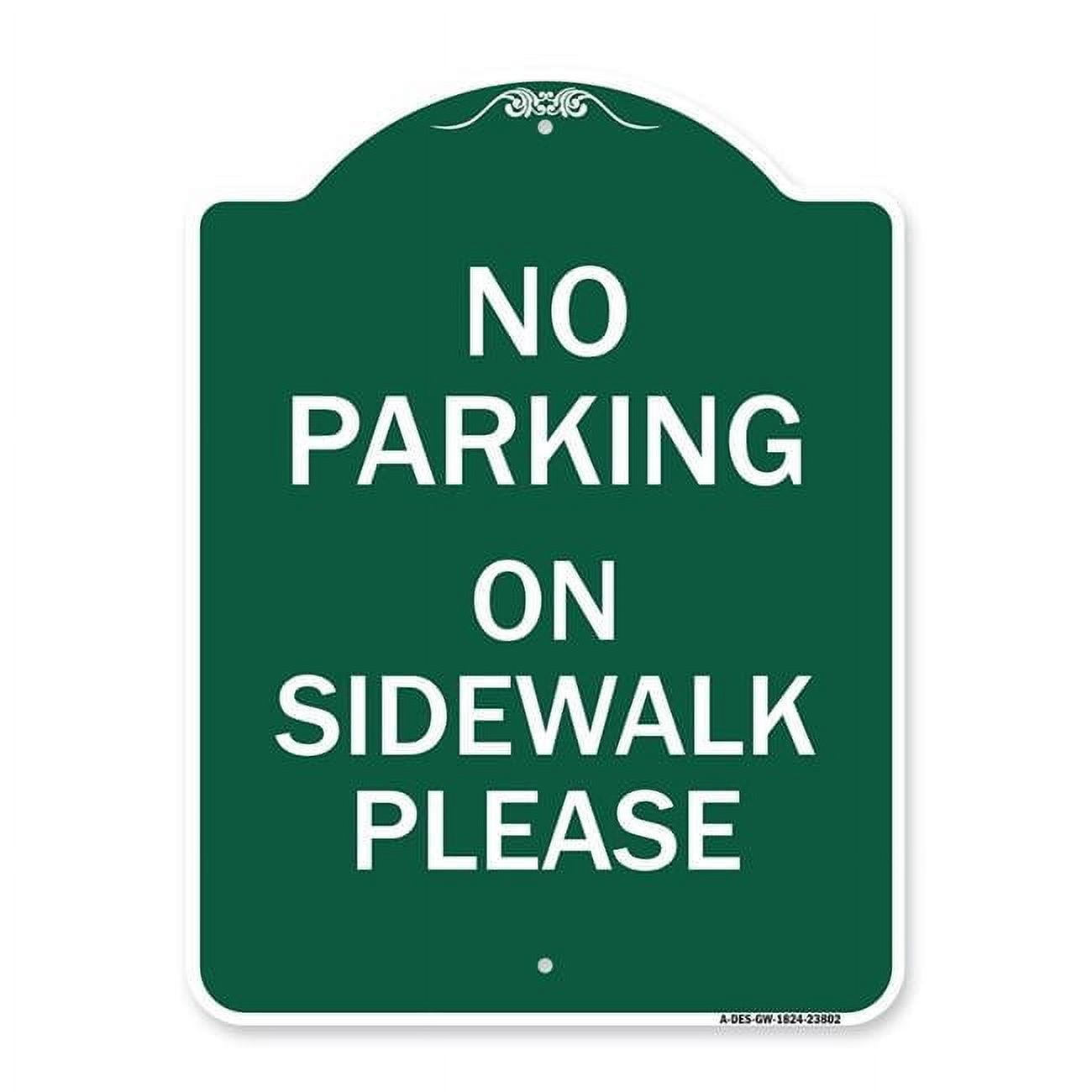 SignMission 18 x 24 in. Designer Series Sign - No Parking - On Sidewalk ...