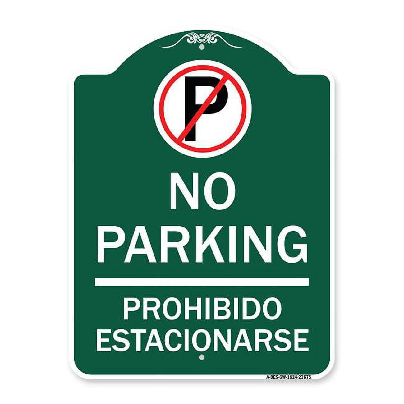 SignMission 18 x 24 in. Designer Series Sign - No Parking Prohibido ...