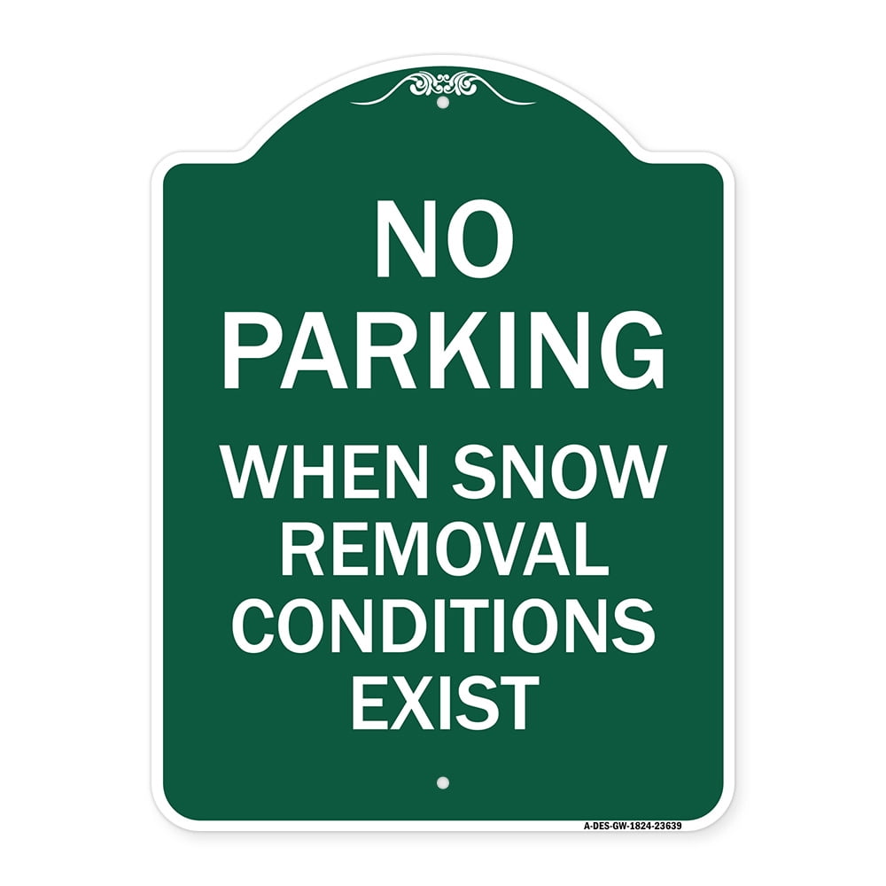 SignMission Designer Series Sign - No Parking When Snow Removal ...