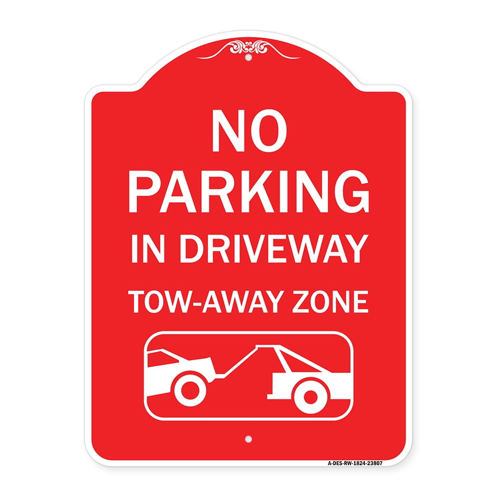 SignMission Designer Series Sign - No Parking - in Driveway Tow Away ...