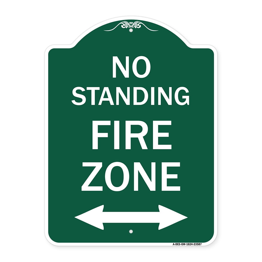 SignMission 18 x 24 in. Designer Series Sign - No Standing Fire Zone ...