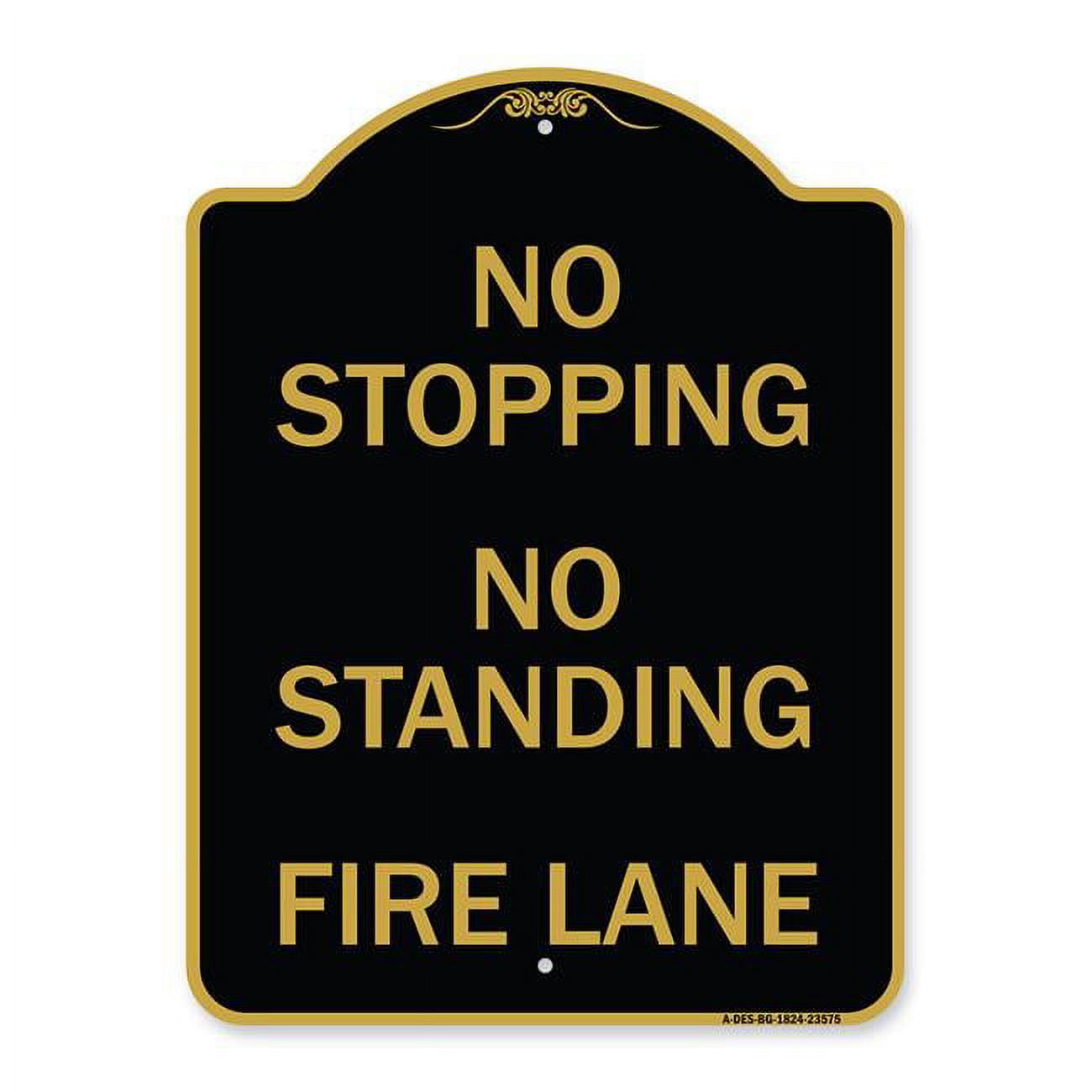 SignMission 18 x 24 in. Designer Series Sign - No Stopping No Standing ...