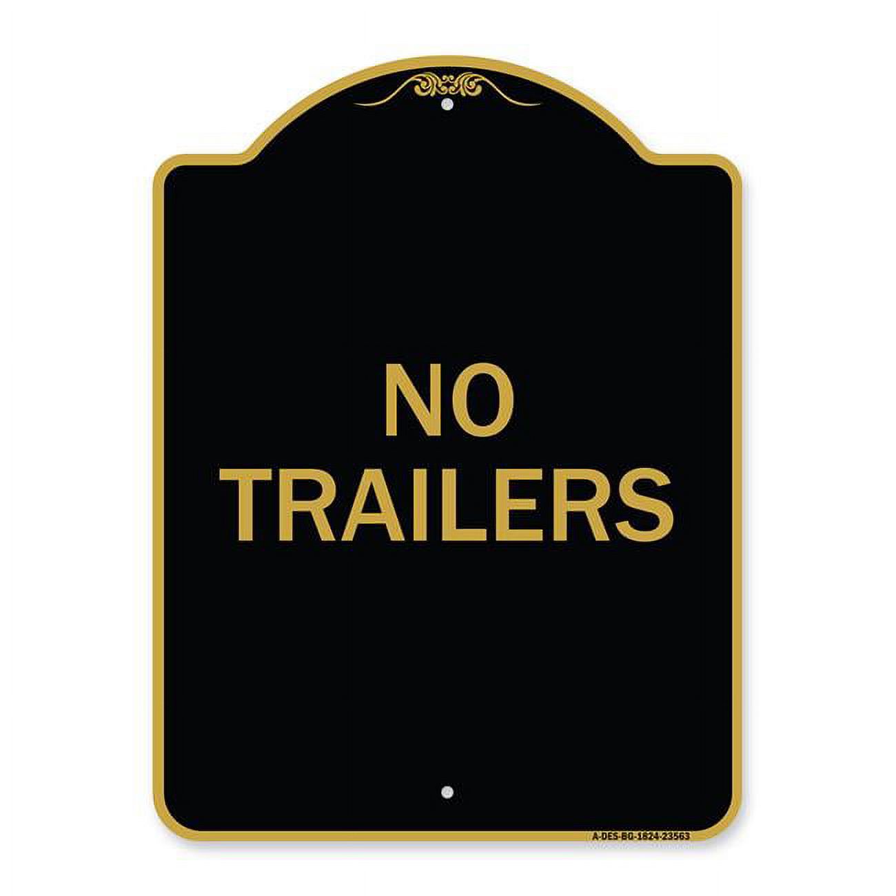 SignMission 18 x 24 in. Designer Series Sign - No Trailers, Black ...
